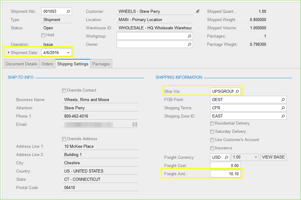 Acumatica Shipment Write-Back · StarShip