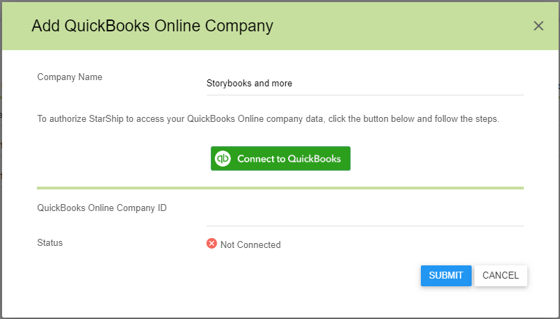 QuickBooks Online Setup · StarShip