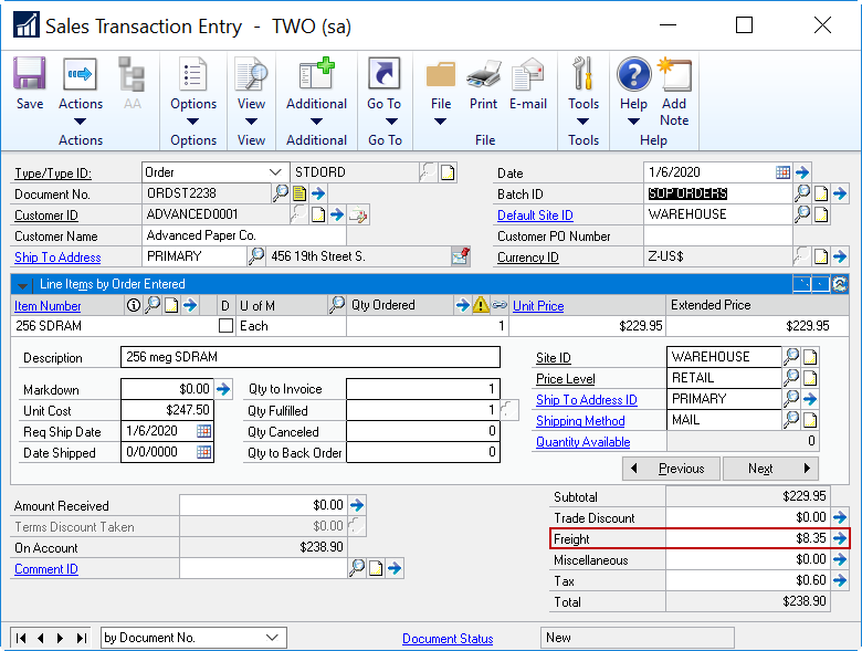 Sales Trx Write-Back · StarShip