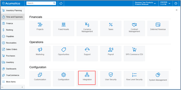 Set Up the Acumatica Company using the Oauth method · StarShip